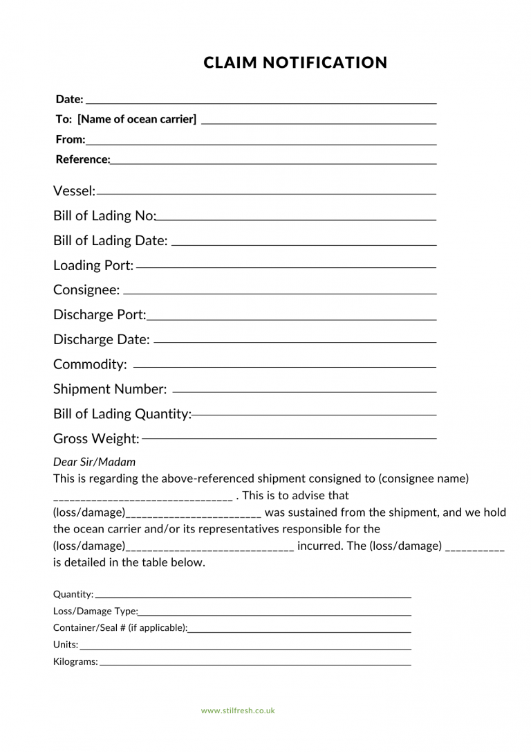 A Letter of Protest Sample and its Implications to Cargo Owners - StilFresh